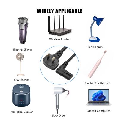 China HENG-WELL Custom Length 0.61-1.8m CCC Approved Copper Core 2 Pin Plug C7 Mains Lead for Home Appliance Instrumentation Made for sale