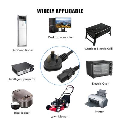 China HENG-WELL 3 Pin Stripped Power Cord 0.61m/2.5m with C13/C5 Angle Plug for Laptop/Printer & Consumer Electronics for sale