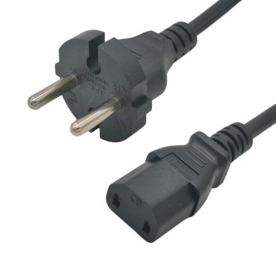 China EU Power Cord 16A 250V Schuko Plug 2 Pin Power Cord CEE Plug for High Power Appliances/Hotel/Resturant IEC C17 Power Cords for sale