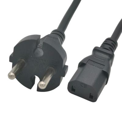China EU Power Cord 16A 250V Schuko Plug 2 Pin Power Cord CEE Plug for High Power Appliances/Hotel/Resturant IEC C17 Power Cords for sale