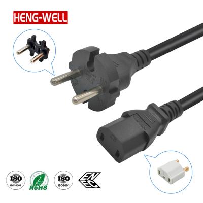 China EU Power Cord 16A 250V Schuko Plug 2 Pin Power Cord CEE Plug for High Power Appliances/Hotel/Resturant IEC C17 Power Cords for sale