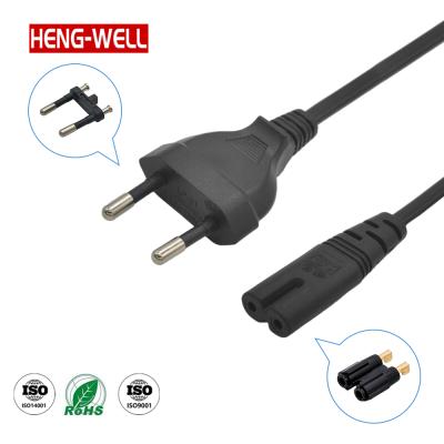 China Eu Power Cord 2.5A European 2 Pin Power Cable 250V IEC C7 Figure 8 Power Cords for Household Appliance Hotel Kitchen Use for sale