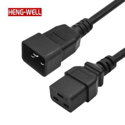 중국 커스터마이즈 된 길이 16A 250V AC 확장 케이블 C19에서 C20 중량 애플리케이션 판매용