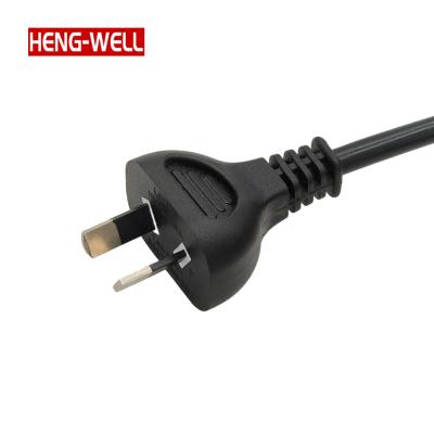 China Long-Lasting AU Power Cord with SAA Plug 7.5A Current Rating 250V Rated Voltage Heng-Well  Australia 2 Pin Power Plug  Extension Cable  Australia SAA Power Cord Power Cables for sale