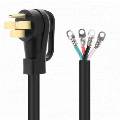 China 125V 250V Nema 14-50P Extension Cord With SJTW 4C 6/8AWG Cable Stripped With Terminal 50 Amps USA Power Cord For Generator for sale