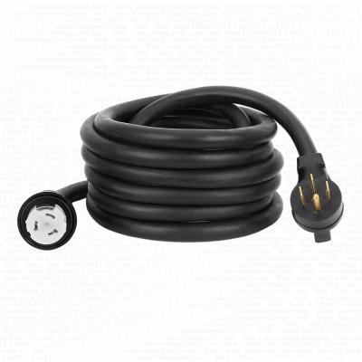 China Heavy Duty 50 Amp Generator Extension Cord 14-50P to SS2-50R for RV Transfer Switch Home Backup Weatherproof with Grip Handle for sale