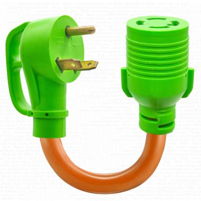 China RV Adapter Cord 125V 250V Nema TT-30P to L14-30R Locking With SJTW  3C 10 AWG Guage 30 Amps USA Power Cord for sale