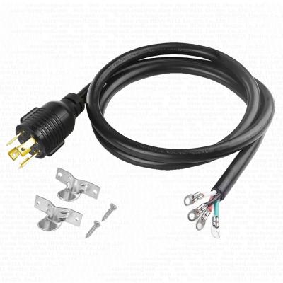 China NEMA Cord 125V/250V L14-30 Locking Plug with SJTW 3C 4C 10AWG Cable 30 Amps USA Power Cord with Terminals Stripped for sale