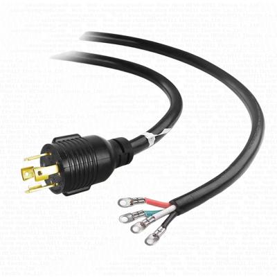 China NEMA Cord 125V/250V L14-30 Locking Plug with SJTW 3C 4C 10AWG Cable 30 Amps USA Power Cord with Terminals Stripped for sale