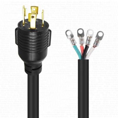 China NEMA Cord 125V/250V L14-30 Locking Plug with SJTW 3C 4C 10AWG Cable 30 Amps USA Power Cord with Terminals Stripped for sale