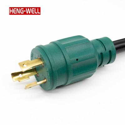 China NEMA L5-30P to L5-30R Generator Extension Cord SJTW 10AWG 3 Prong 30A 125V 25ft PVC Coated Jacket Power Cords Extension Cords for sale