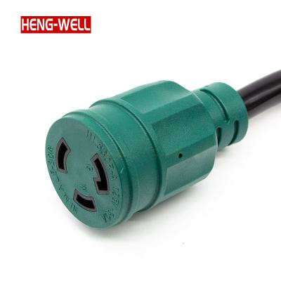 China NEMA L5-30P to L5-30R Generator Extension Cord SJTW 10AWG 3 Prong 30A 125V 25ft PVC Coated Jacket Power Cords Extension Cords for sale