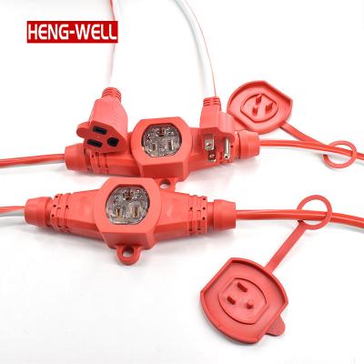China SJTW 16/2 18/2 NEMA 5-15P 5-15R Plug Socket Overload Safety Power Cable Custom Length Fuse Protected Extension Cord for sale