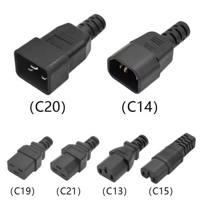 중국 고성능 16A 20A 250V 2.5mm2 6피트 (1.83M) 컴퓨터용 전원 코드 C19 C20 침수 냉각 시스템 수컷 암컷 IEC 단자 유형 판매용