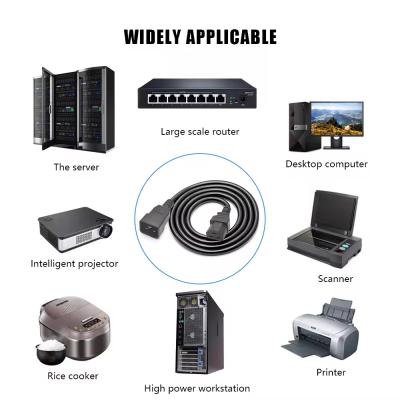 중국 고성능 16A 20A 250V 2.5mm2 6피트 (1.83M) 컴퓨터용 전원 코드 C19 C20 침수 냉각 시스템 수컷 암컷 IEC 단자 유형 판매용