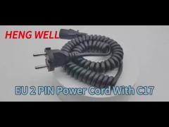 Spiraalstroomkabel EU 2 pin TPU