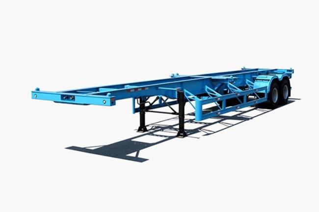 2 Tandem Axles 40FT ISO Straight Skeleton Truck Semi Trailers with Fuwa Axle 13t and Air Bag Spring Suspension for Light Container Delivery