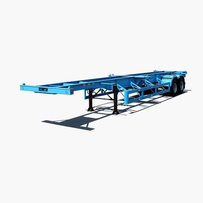 2 Tandem Axles 40FT ISO Straight Skeleton Truck Semi Trailers with Fuwa Axle 13t and Air Bag Spring Suspension for Light Container Delivery