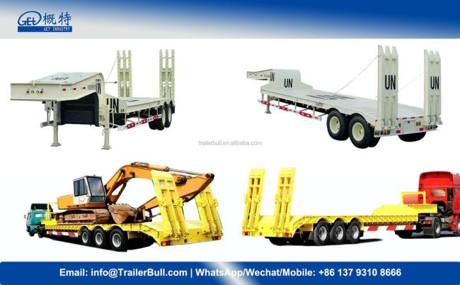 14m 60t Capacity with 3 Axles Fixed Gooseneck Fgn Low Bed Trailer