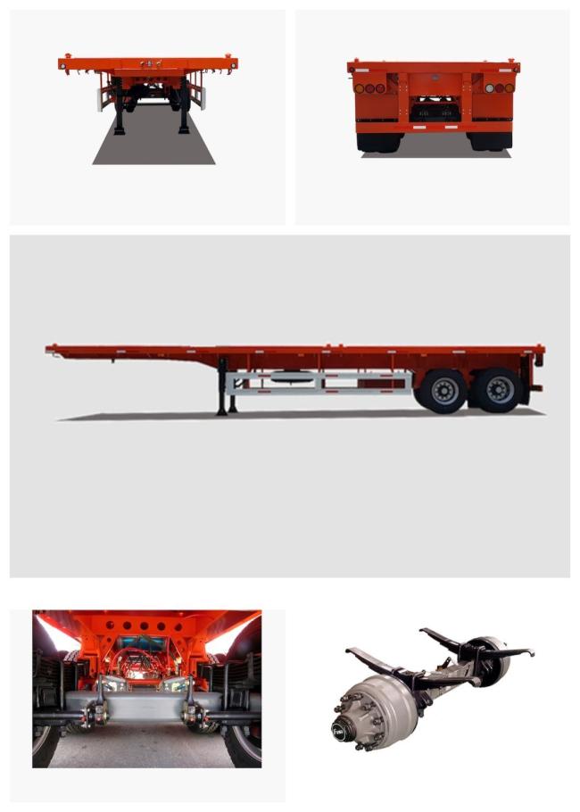 20FT 2 Axles Versatile and Reliable Flatbed Semi-Trailer with BPW Axle 12t and Air Bag Spring Suspension for Efficient Cargo Transportation