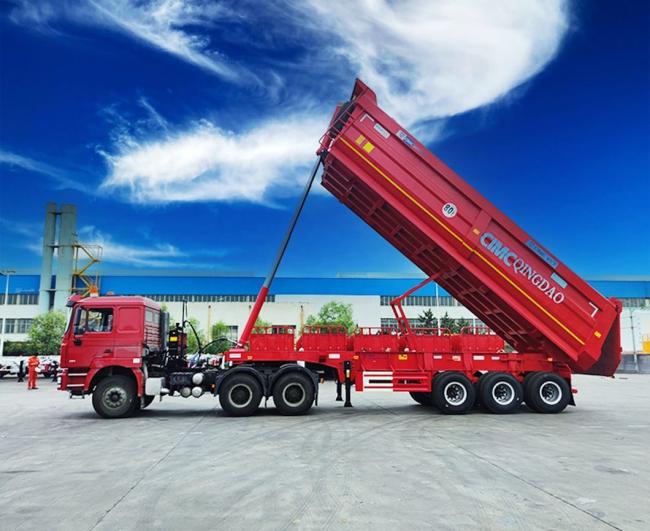 30 Cbm Solid Rounded Tipper Semi Trailer 3 Axles for Building Materials Truck Trailers