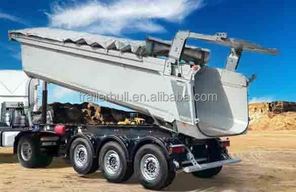 30 Cbm Solid Rounded Tipper Semi Trailer 3 Axles for Building Materials Truck Trailers