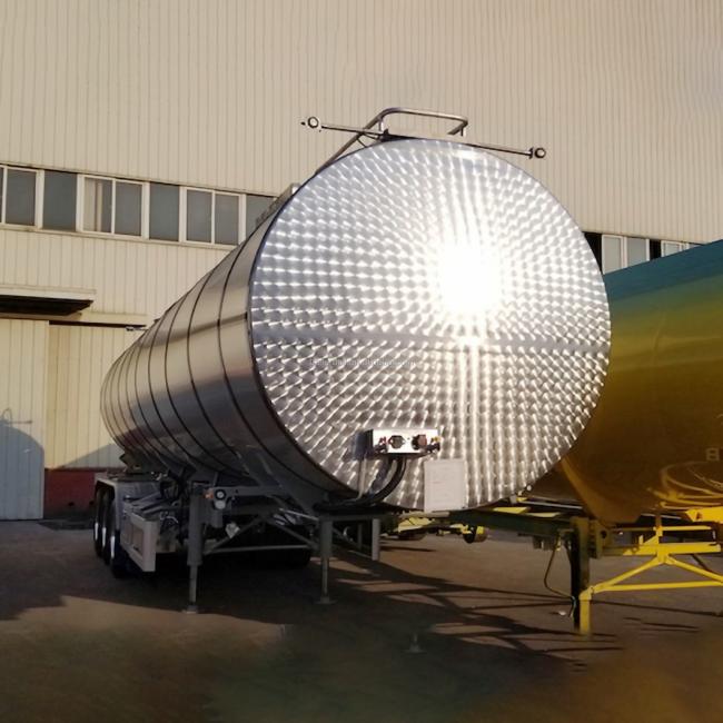 3 Axles 40000L 30t Insulated Aluminum Tanker Semi-Trailer with BPW Axle 12t and Air Bag Spring Suspension for Organic Chemical of Dibutyl 