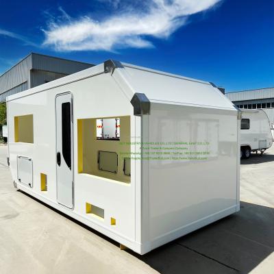 중국 FRP 유리섬유 강화 폴리에스터 20ft 모터홈 트럭 캠퍼 박스 평면 침대 트럭 판매용