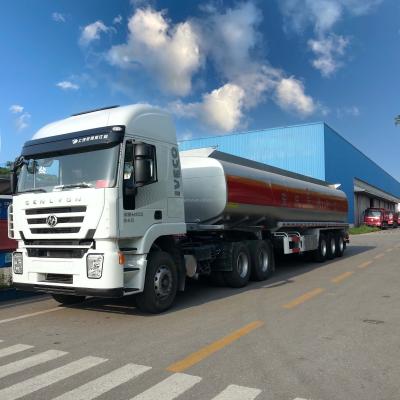 China Truck Trailer 42000L 28T Carbon Steel Fuel Or Refuel Tank Semi Trailer for Tanzania for sale