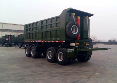 China Steel Box Drawbar Dump Tipper Semi Trailer 4 Axles For Sand And Bulk Material for sale