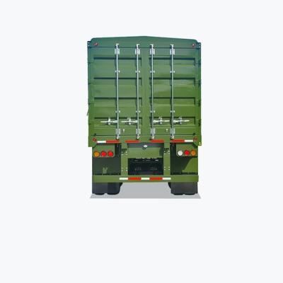 China 2 Layers of Fence Wall 40FT Versatile and Reliable Drop Side Rail Wall Flatbed Semi-Trailer with Fuwa Axle 13t and Air Bag Spring Suspension for sale