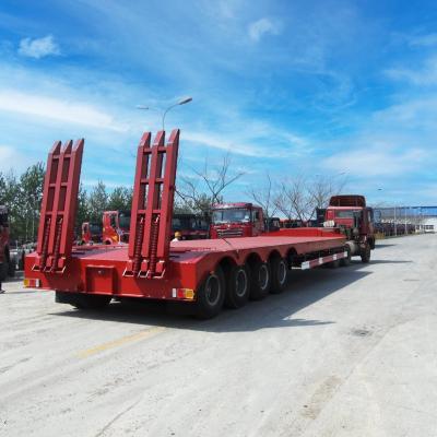 China 80t Capacity 4 Axles Fixed Gooseneck Fgn Low Bed Semi Trailer for sale