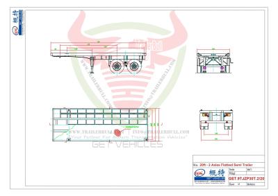 China 20FT 2 Axles BPW Axle 12t Semi Truck Flatbed Trailer For Sale for sale