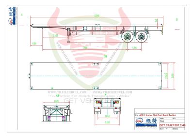 China 40FT 2 Axles Flat Bed Semi Trailer Versatile Reliable for sale