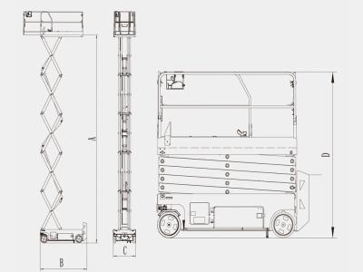 China Red Color 5.6m 18ft Height Lift Upright Scissor Lift Reinforced Working Platform for sale