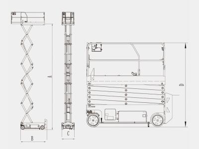 China 7.8 Meters Wide 4 Wheel Drive Scissor Lift Equipment Low Energy Consumption for sale