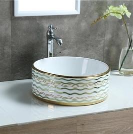 China Bathroom colorful high quality simple new design round shape ceramic hand wash basin for hotel from chaozhou china for sale