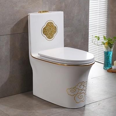 China 2018 New design one piece siphonic luxury decoration good sale toilet bowl wc with competitive price from china for sale