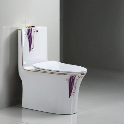 China Hotel bathroom water saving simple design colorful chinese ceramic easy clean new good sale color one piece wc toilet for sale