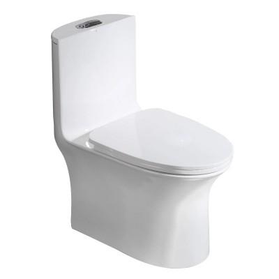 China Bathroom sanitary ware new design ceramic public s-trap siphonic one piece toilet for sale