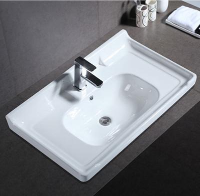 China Bathroom chinese wholesale good price best quality chaozhou white ceramic countertop wash basin sink for cabinet for sale