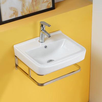 China Factory direct suppliy chinese single hole 18 inch luxury corner ceramic bathroom wall hung basin with holder for sale
