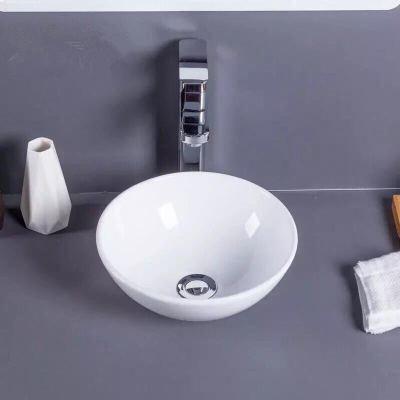 China Tabletop bathroom thin new ceramic round white color wash hand factory price competitive china basin for sale