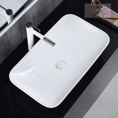 China New design bathroom ceramic washroom boat rectangle no hole shape table top cheap hand washbasin for sale