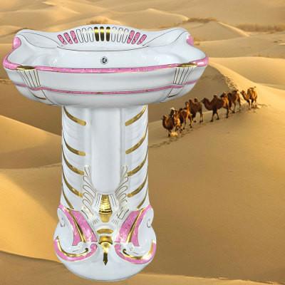 China Chinese manufacturer 2018 good sale indoor bathroom colorful ceramic luxury pedestal basin sink for sale