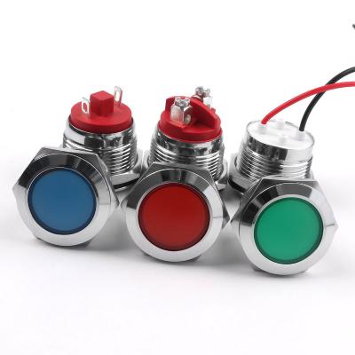 China 19mm Waterproof LED Signal Lamp Indicator Lights 12V 24V 110V 220V Industrial Source Metal Construction for sale