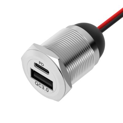 China Car USB Charger with Dual Ports for Phones, Universal for Cars, Trucks, and RVs, Waterproof, Fast Charging 12-24V for sale