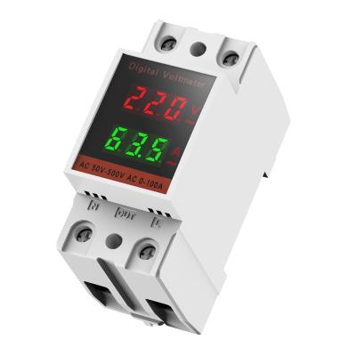 China ZSC45-2042VA DIN Rail Single-Phase Digital Household AC Current and Voltage Meter Dual Display 220V/380V for sale
