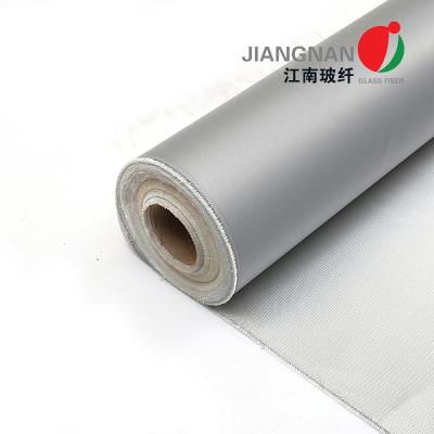 China 0.6 / 0.8mm Silicone Coated Fabric For Fire Curtain System Fire Retardant Curtain Fabric for sale