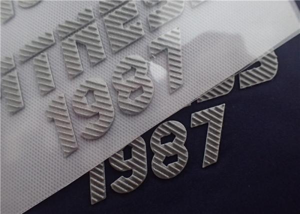 Quality Raised Twill Flash Silver Surface Heat Transfer Logo Three Dimensional Effect for sale